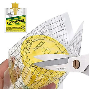 Outdoor Fly Traps (8 Pack) with Adjustable Hanging Chain (4 Pack), Disposable Hanging Fly Traps with Natural Pre-Baited Bags | Effective Fly Killer for Backyard, Patio, Park or Farm