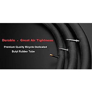 2 Pack Bike Inner Tire Tube 24x1.9/2.125 with Tire Levers and Rim Strips Liner, Schrader Valve 24" 24 Inch Bicycle Tire Tubes Tyre
