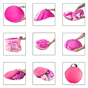 Hey! Play! Kids Play Tent, Princess Castle- Pop Up Girls Playhouse Hut for Indoor/Outdoor, Pink Playroom Toy- Foldable with Carrying Bag, 80-JGG02