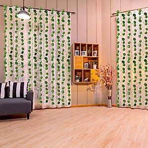 Guagb 12 Strands Artificial Vines - Fake Ivy Silk Leaves - Faux Green Garland Hanging Vine for Room Wall Kitchen Office Garden Home Wedding Party Decor