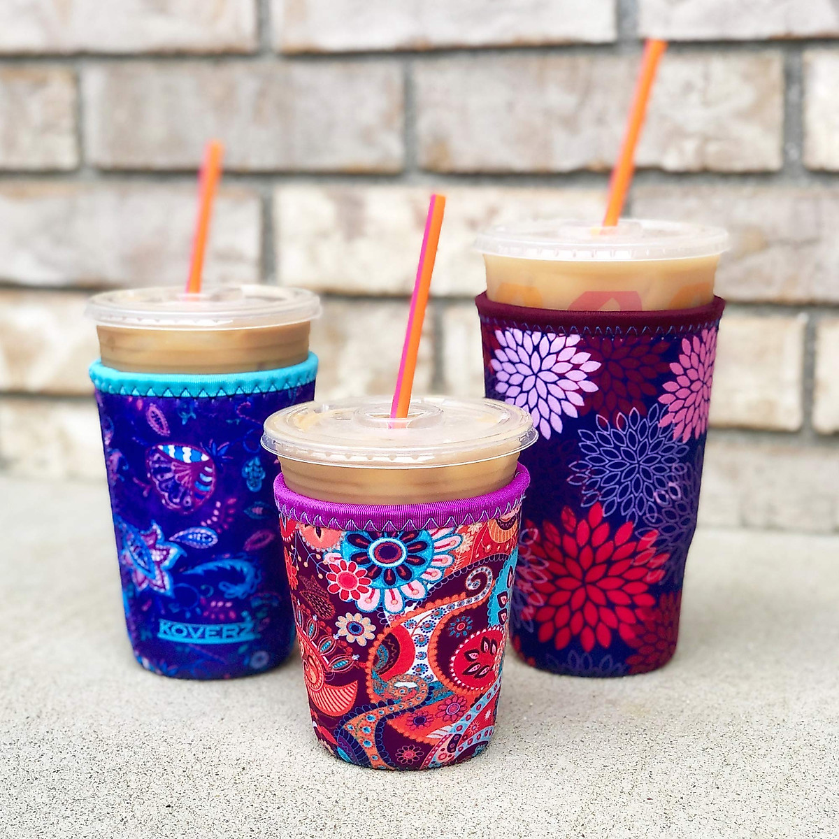 Koverz Neoprene Iced Coffee Sleeve - Large Midnight Mums