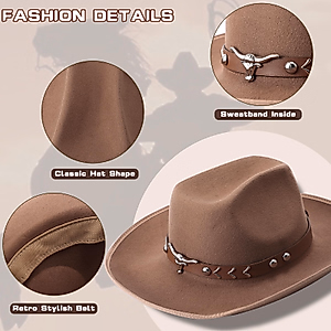 PARTTELY Western Cowgirl Outfits for Women, 70s Hippie Costume Cowgirl Tassels Fringe Vest, Cowboy Hat for Women, Bandana