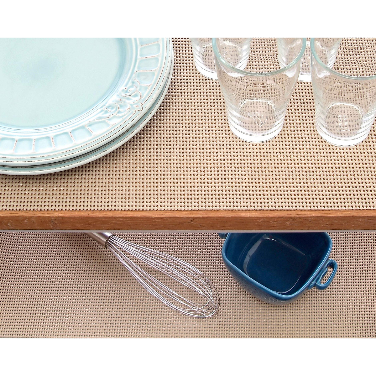 Con-Tact Brand Grip-N-Stick Durable Self-Adhesive Non-Slip Shelf and Drawer Liner, 18" x 4', Taupe, 6 Rolls