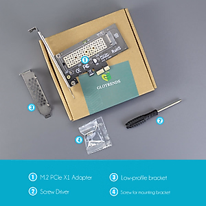 GLOTRENDS PA09-X1 M.2 NVMe to PCIe X1 Adapter for 2230/2242/2260/2280 M.2 NVMe SSD, PCIe X1 Installation