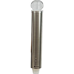 Carlisle FoodService Products C4150SS Stainless Steel Small Water Cup Dispenser with Hinged Flip Cap, 16" Length