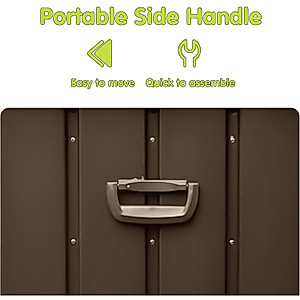 WIIS' IDEA 200 Gallon Storage Deck Box, Outdoor Waterproof Storage Deck Box w/Lockable Lids, Mobility Rollers, Large Storage Container for Patio Furniture for Garden Tools and Pool Supplies,Brown