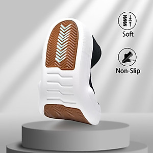 Zuwoigo Women's Slip on Walking Tennis Shoes-Casual Comfortable Loafers Travel Work Sneaker 9 B(M) US Black