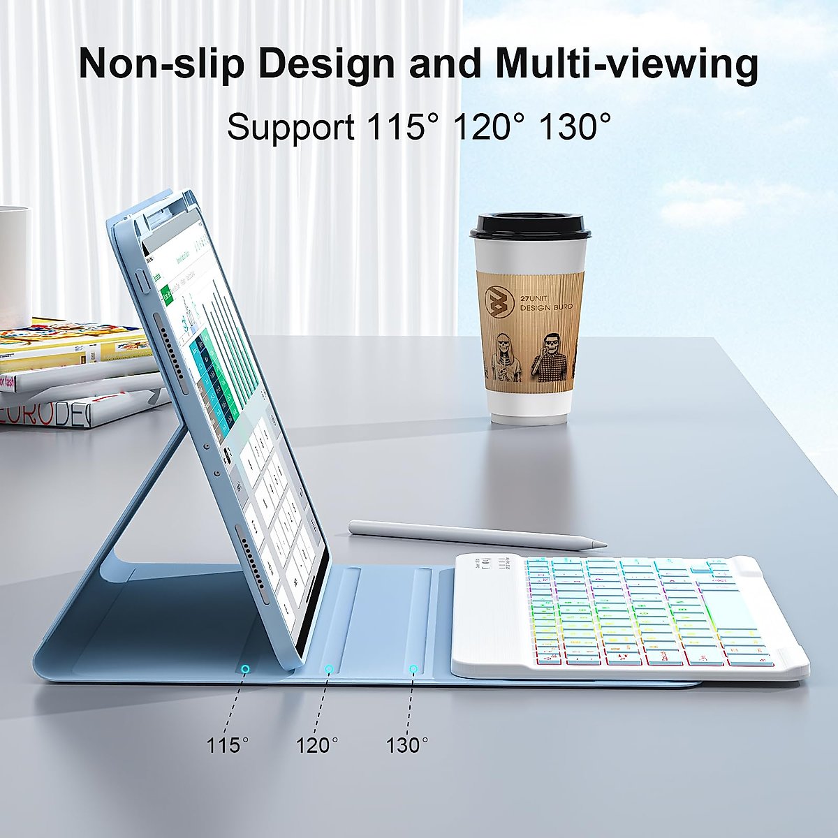 iPad Pro 12.9 inch Case with Keyboard, Keyboard Case(for 12.9-inch iPad Pro 6th Generation 2022, 5th/4th/3rd Generation) - Wireless Detachable Keyboard- with Pencil Holder for 2022 iPad Pro 12.9