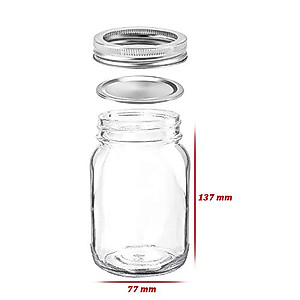 KAMOTA Mason Jars 18 oz With Regular Lids and Bands, Ideal for Jam, Honey, Wedding Favors, Shower Favors, Baby Foods, DIY Spice Jars, 12 PACK, 20 Whiteboard Labels Included