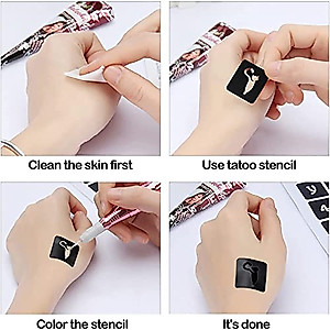 Henna Tattoo Stencils 24 Sheets,Black Tattoo Templates,Reusable Henna Tattoo Kit for Women Teens Kids,DIY Tattoo Stencils,Body Art Stencils