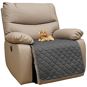 Eismodra Waterproof Recliner Chair Covers for Reclining Couch Slipcovers Seat Cushion,Anti-Slip Sofa Cover for Dogs Pets Furniture Protector Washable,Gray 23 x 35 inches (Only 1 Piece)