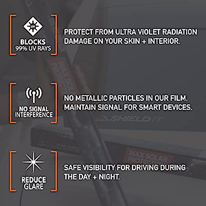 DIY-MotoShield Pro Premium Nano Ceramic Tint (5% VLT) 30” in x 10’ ft Roll | Professional Window Film for Auto, Reduce Infrared Heat & Block UV by 99%