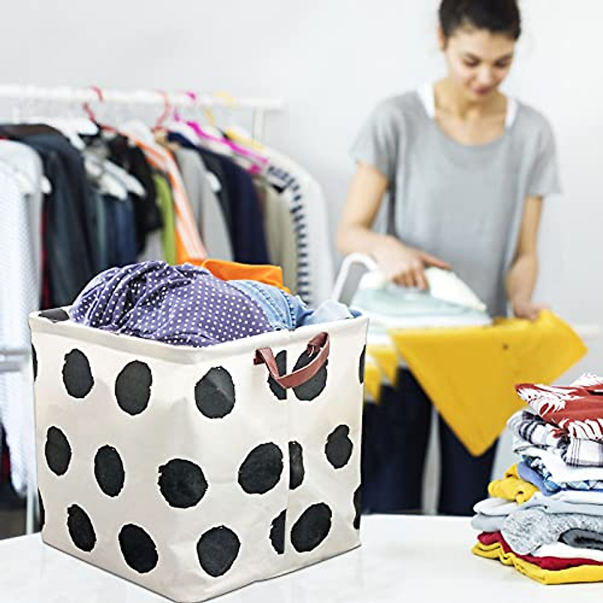 Square Folding Fabric Storage Basket Children Clothes Toy Storage Bucket MX2