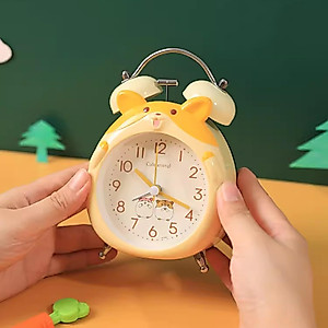 GRFIT Alarm Clocks 5 inches Cute Loud Alarm Clock for Kids, with Night Light Battery Operated for Living Room Bedroom Bedside Desk Bedside Clock (Color : 1)