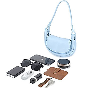 CECILE Designer Shoulder Handbags for Women, Mini Crossbody Purse Bag, Small Trendy Clutches wth 2 Straps (Blue)