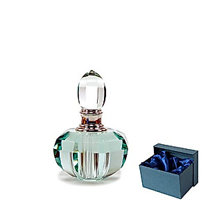 KECHU Delicate Green Empty Crystal Perfume Bottle Refillable Glass 3ml Transparent Green Decor