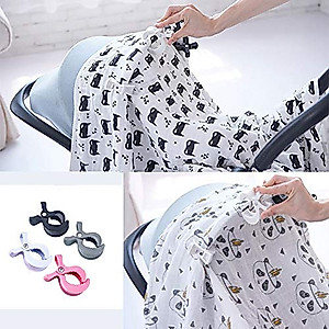 8 Pack Candy Color Pram Stroller Clips Pegs to Hook Muslin and Toys Seat Cover Blanket Clips Plastic Universal Clip Car Organizer Accessories