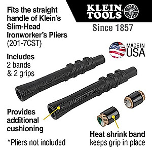 Klein Tools M200ST Plier Cushion Grip Kit with Heat Shrink Bands, use with Klein Slim-Head Ironworker's Pliers Cat No. 201-7CST, 2-Pack