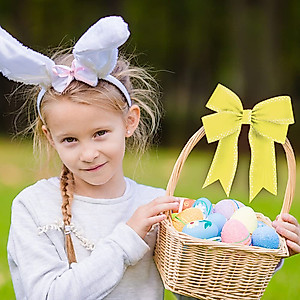 Yellow Wired Edge Ribbons 2.5" 10 Yards, Spring Solid Wired Edge Decoration Fabric Craft Burlap Wrapping Ribbon for Holiday Party Wrapping DIY Craft Wedding Decoration Wreaths Bow