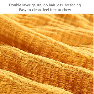 PEIPEIWU Organic Cotton Muslin Lovey Blanket, Organic Cotton Muslin Bunny Security Blanket Soft & Breathable Lovie Baby Gifts for Boys and Girls