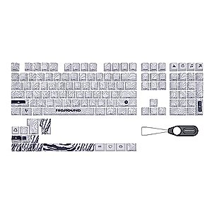 Higround Topograph PBT Dye Sub Keycaps - for Mechanical Keyboards, Full 123 Key Set, OEM Profile, ANSI ISO Support, US Layout (SNOWSTONE)