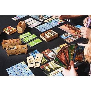 TowerRex Board Game Organizer for 7 Wonders board game box 1st Ed, 7 Wonders Cities expansion, 7 Wonders Armada expansion, 7 Wonders Leaders, 7Wonders game organizer insert storage kit accessories