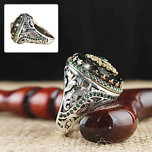 HSQYJ Retro Color Crystal Pear Ring Elegant Vintage Rhinestone Flower Cocktail Statement Rings Uniquely Stylish Fashion Creative Engagement Jewelry for Women