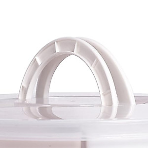 ATRDTO 1Pc 12 Inch Pie Carrier with Lid and Handle Pizza Slice Storage Container for Cheese Cake, Corn Pie, Fruit White Clear Visible (1)