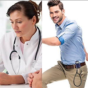 Artificial Leather Stethoscope Holder Handmade Stethoscope Hip Holder with Clip to Protect from Neck Carrying or Loss for Holding Your Stethoscope (Blue,1 Piece)