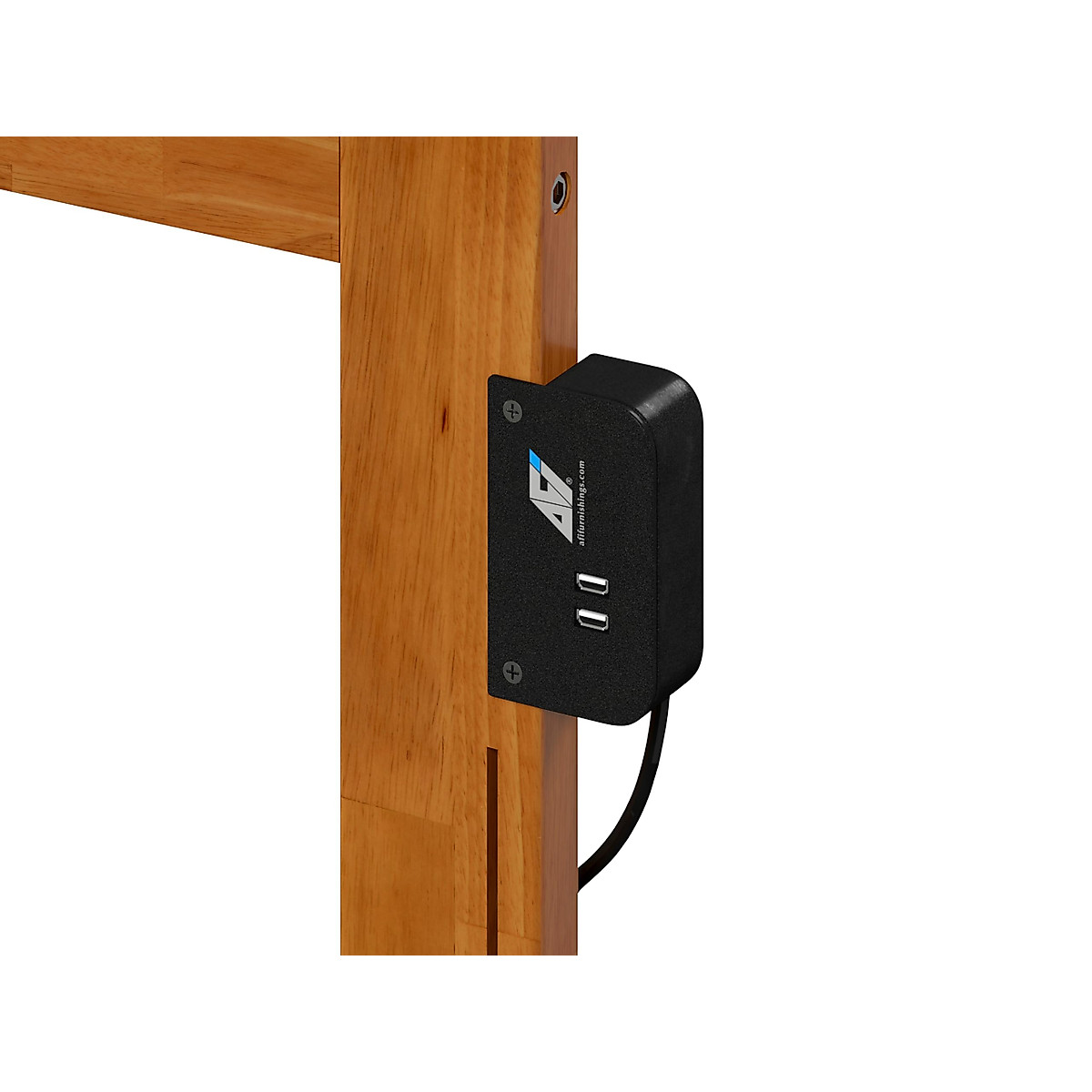 AFI Richmond Queen Solid Wood Headboard with Attachable Charger in Light Toffee