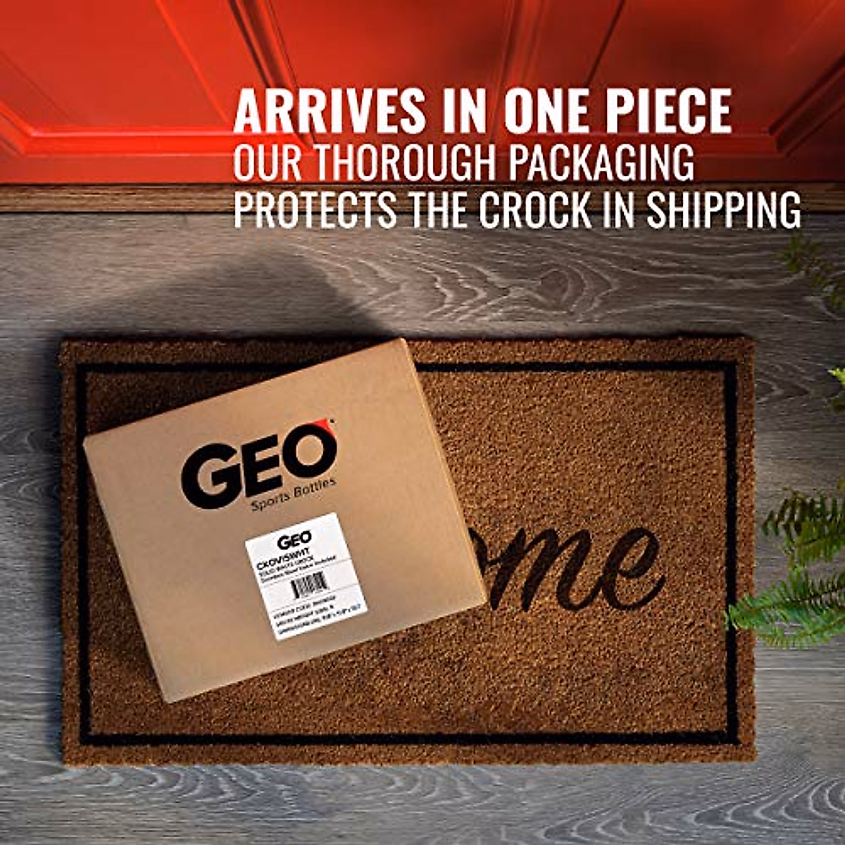 Geo Sports Porcelain Ceramic Crock Water Dispenser, Stainless Steel Faucet, Valve and Lid Included. Fits 3 to 5 Gallon Jugs. (Solid Green)