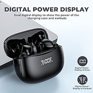 ANINUALE Wireless Earbuds Bluetooth 5.3 Headphones 60H Playtime Earphones with LED Power Display Charging Case Microphone IPX7 Waterproof in-Ear Earbuds for Sports iPhone Android TV Laptop