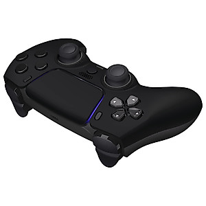 eXtremeRate Luna Redesigned Black Front Shell Touchpad Compatible with ps5 Controller BDM-010 020 BDM-030 040 050, DIY Replacement Faceplate Custom Touch Pad Cover Compatible with ps5 Controller