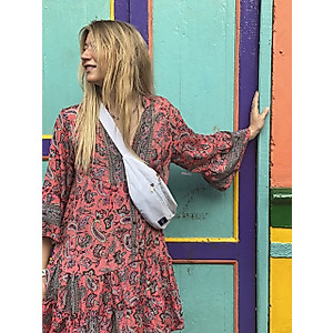 Vibe Festival Gear Fanny Pack for Men Women - Solid Color - White Fanny Pack - Cute Waist Bag for Festival Rave Hiking Running Cycling