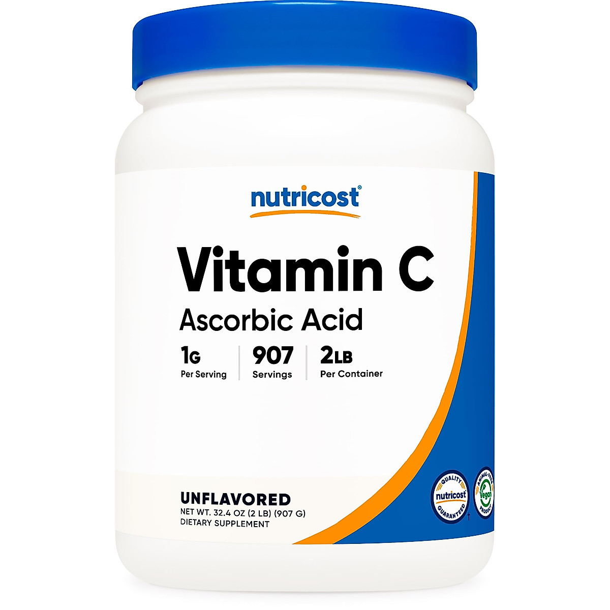 Nutricost Ascorbic Acid Powder (Vitamin C) 2 LBS - Gluten Free, Non-GMO