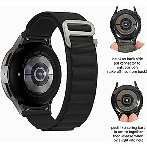 WINGLE 4 Pack Band for Samsung Galaxy Watch 7 6 5 4 FE Band Watch 6 Classic 5 Pro 4 Classic Band 44mm 40mm 47mm 43mm 45mm 46mm 42mm Men Women, No Gap Trail Alpine Loop Woven Nylon Sport Watch Strap