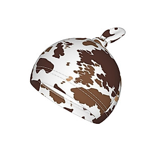 Brown Cow Print Baby Stuff New Born Baby Swaddle Blanket Soft Baby Sleep Sack Baby Blankets with Beanie Hat Gifts for Boys Girls Infant