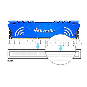 DDR3 RAM 16GB Kit (2x8GB) 1600MHz CL11 DIMM Wlizedle Desktop Memory PC3-12800 240-Pin 1.5V 2Rx8 Dual Rank Channel Non-ECC Unbuffered PC Computer Sdram Sticks Module Upgrade, Blue
