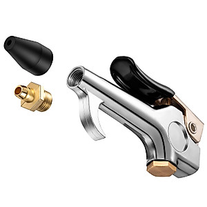 4 Pieces 1/4 NPT Lever Blow Gun Air Nozzle Blow Gun Dust Cleaning Blower Gun with Rubber and Safety Tip Nozzles Blow Gun Air Tool for Home Shop Garage Industry