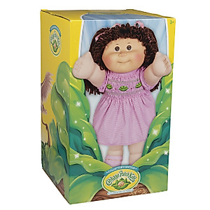 Cabbage Patch Kids Classic Doll with Real Yarn Hair, 16" - Original Vintage Retro Style Adoptable Baby Doll - Officially Licensed - Gift for Girls - Brunette/Brown Eyes