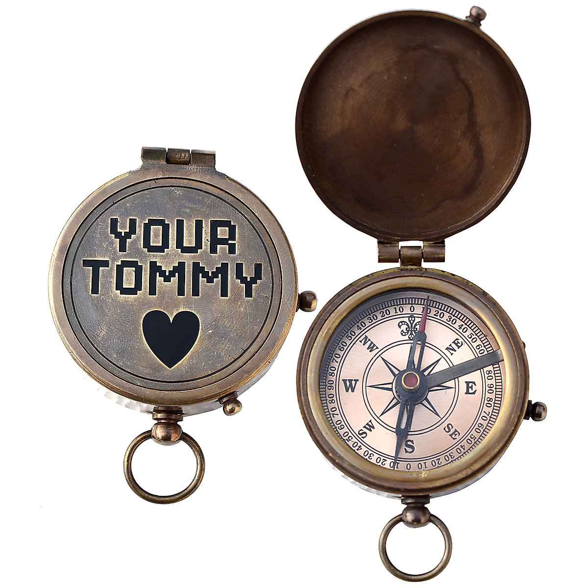 FYNJREX Your Tommy and Your Tubbo Compass 2 Brass Engraved Compasses Your Tubbo Compass Camping Compass,TommyInnit, Boating Compass, Gift Compass, Graduation Day Gifts,Couple