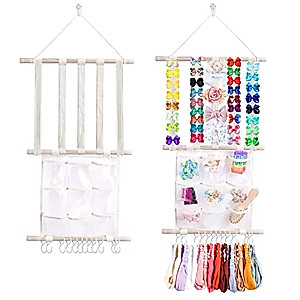 OOSAKU Headband Holder for Girls Baby Hair Accessories Organizer Storage Wall Hanging Decor for Girls Room Door Hair Bows Organizer
