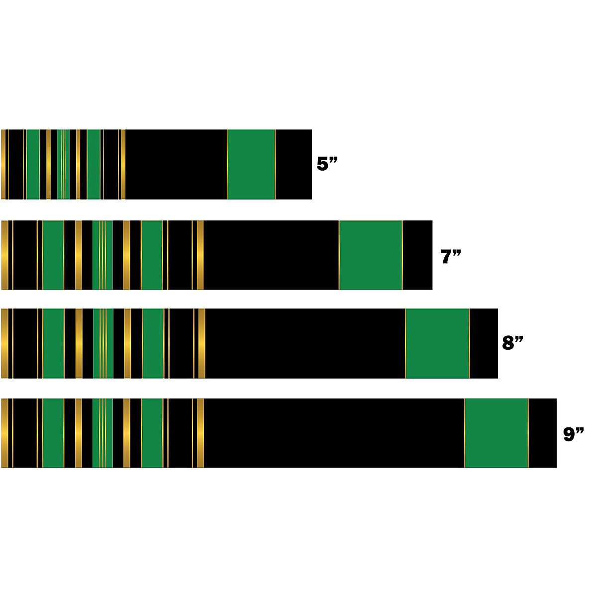 White Water Archery Laminated Black Background Green Stripe Traditional 17 Crest Arrow Wraps 15 pk Choose Length Width (7, 75)