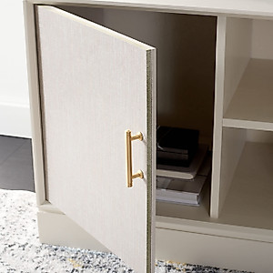 SAFAVIEH Home Collection Estella White 2-Door 1-Shelf Entertainment Media Stand up to 55" Flatscreen TV