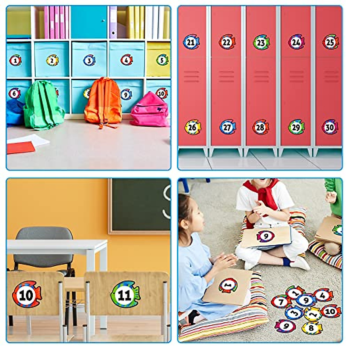 WhatSign 36Pcs Number Spot Markers Stickers Line up Spots for Classroom Floor Number Stickers Classroom Line up Spot Dots Floor Decals for Back to School Kindergarten Preschool Elementary Classroom