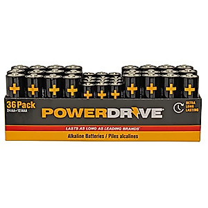 PowerDrive LDR60336PK Alkaline AA/AAA Combo Battery Value 36-Pack (24 AA/12 AAA)
