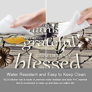 Anti Fatigue Kitchen Mat Set of 2, Cushioned Anti Fatigue Mat Kitchen, Thick PVC Ergonomic Rug, Long Sink Mat Foam Rugs, Waterproof, NonSlip Kitchen Mats & Runner Farmhouse Rugs for Sink and Office