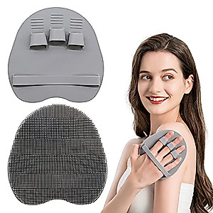 1 Pack Soft Silicone Shower Brush Body Wash Bath Exfoliating Skin Massage Scrubber, Dry Skin Brushing Glove Loofah, Fit for Sensitive and All Kinds of Skin