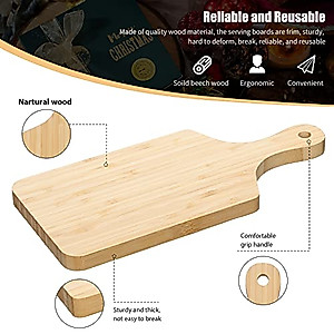 12 Pcs Thicken Bamboo Cutting Board Bulk Personalized Wood Chopping Board Customized Laser Engraving Blanks Serving Board for Wedding Mother's Day Housewarming Gift (Paddle)