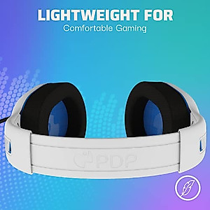 PDP AIRLITE PRO Wireless Power Stereo Gaming Headset with Noise Cancelling Microphone: Compatible with PS5/PS4/PS3 Console/PC, Comfortable Lightweight Headphones, Long Battery Life (Frost White)
